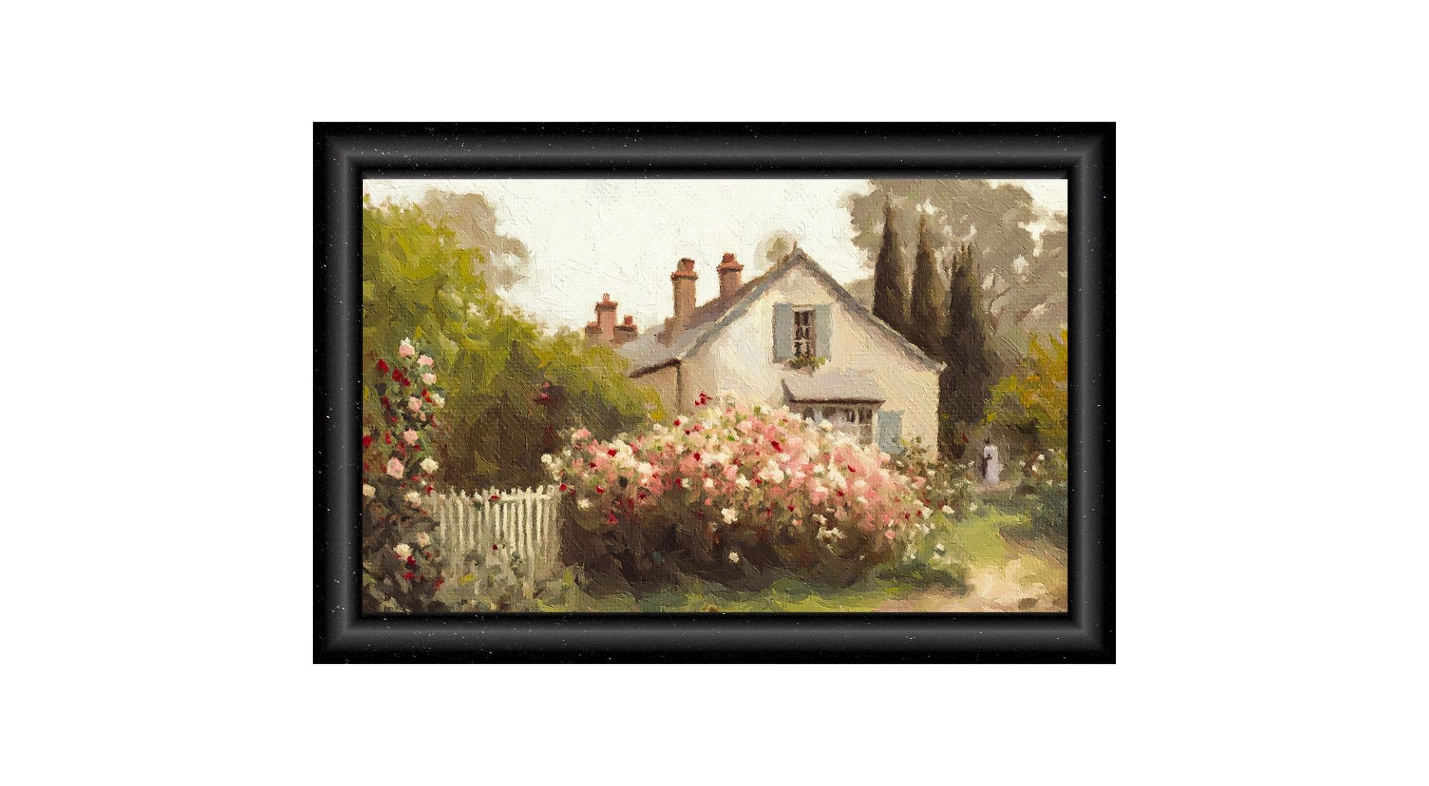 Cottage Painting Rustic Farmhouse Garden Painting Cottage - Etsy