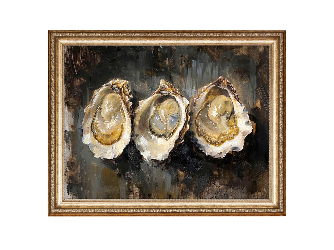 Oyster Print Oyster Shell ART PRINT Vintage Oil Painting, Aesthetic ...