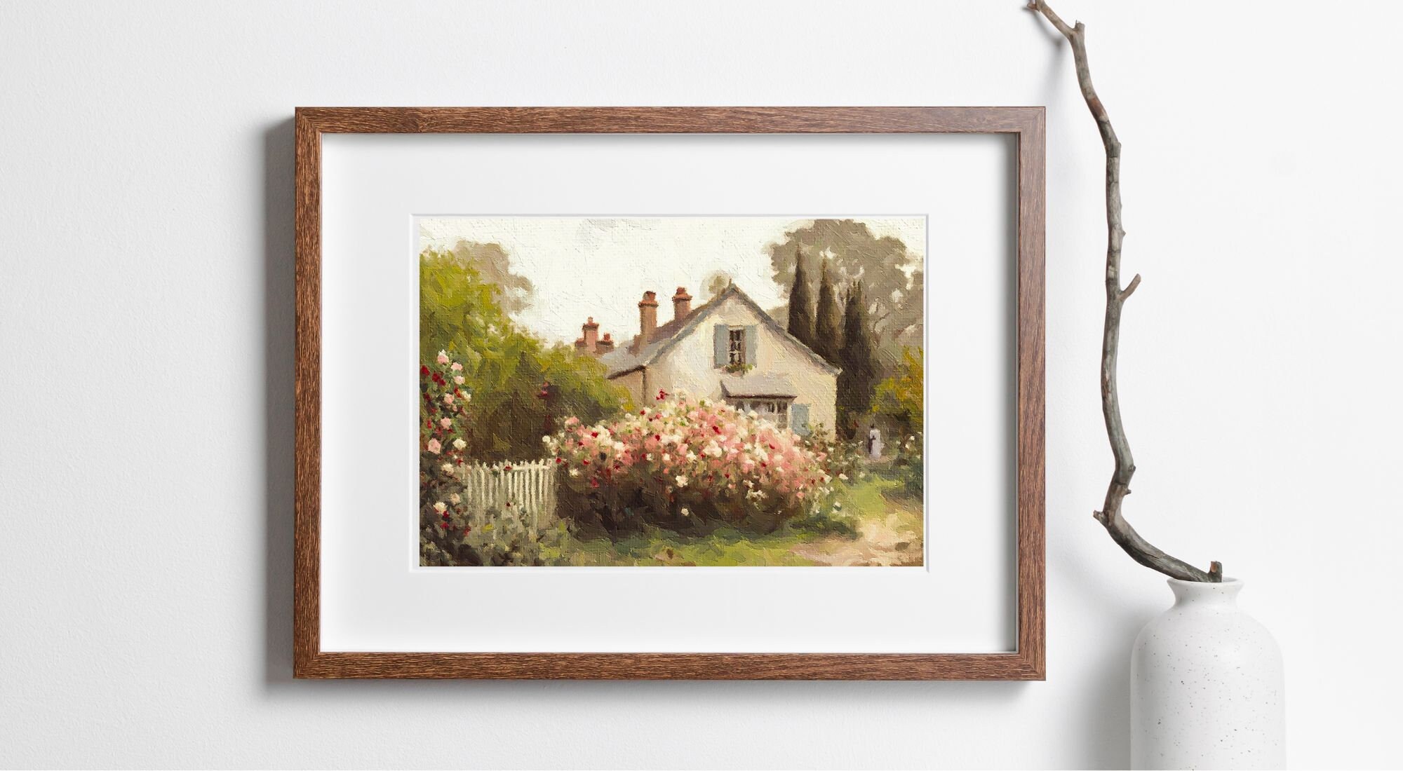 Cottage Painting Rustic Farmhouse Garden Painting Cottage - Etsy