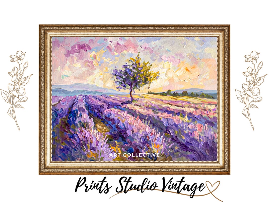 Lavender Field France Art Lavender Fields Art Lavender Flowers Flowers ...