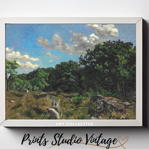 Landscape Painting Impressionism Art 1865 Jean Frederic Bazille Oil Painting, VINTAGE Style ...