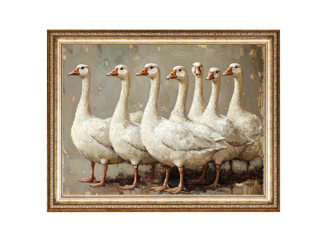 Vintage Goose Oil Painting, Farmhouse Wall Decor (digital Print) - Etsy