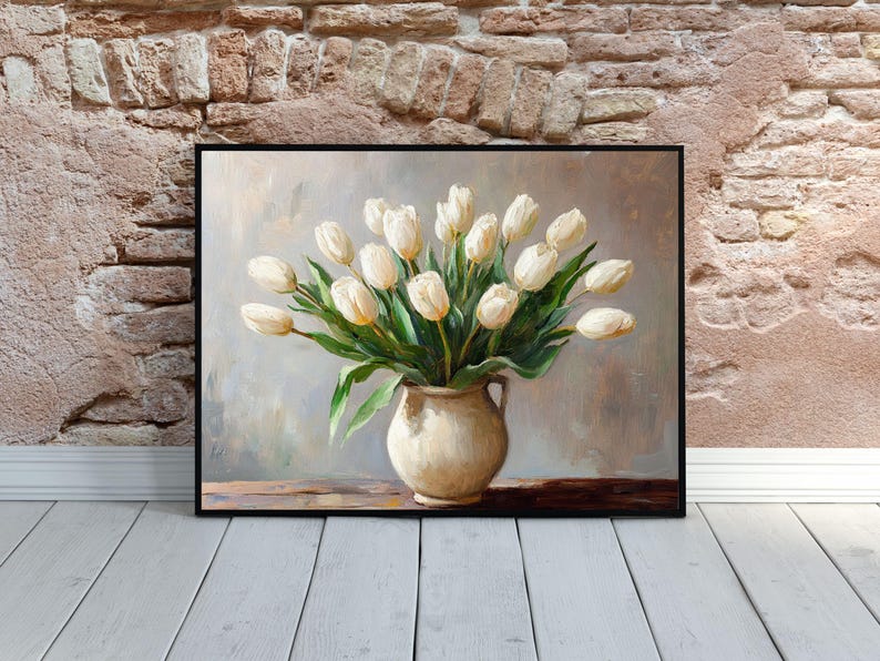 Vintage Tulips Oil Painting, Cottage Core Art (digital Prints) - Etsy UK