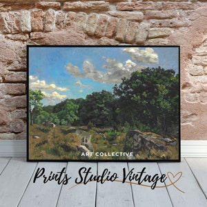 Landscape Painting Impressionism Art 1865 Jean Frederic Bazille Oil Painting, VINTAGE Style ...