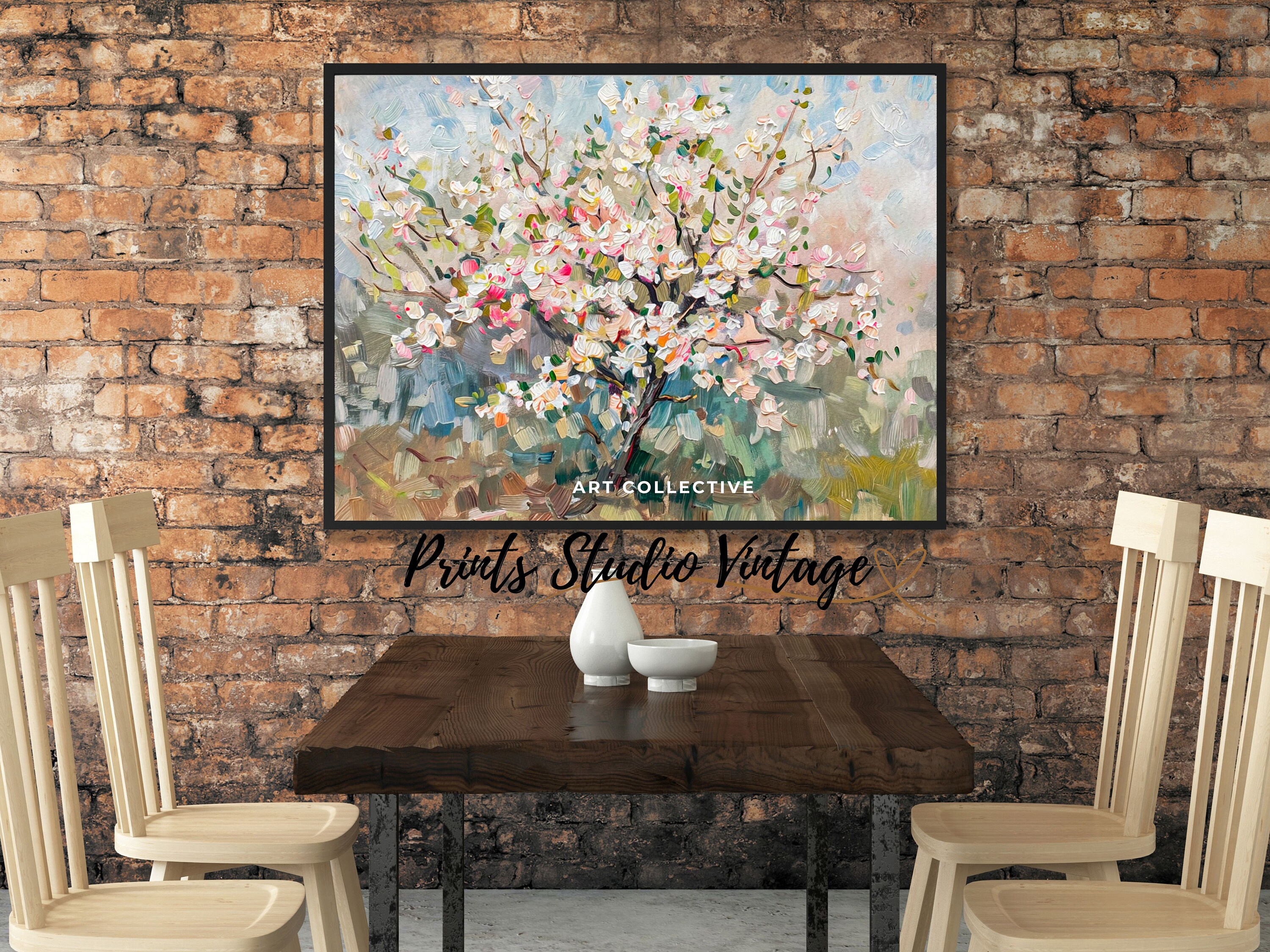 Cherry Blossom Tree Painting Japanese Wall Art Cherry Blossom Print ...