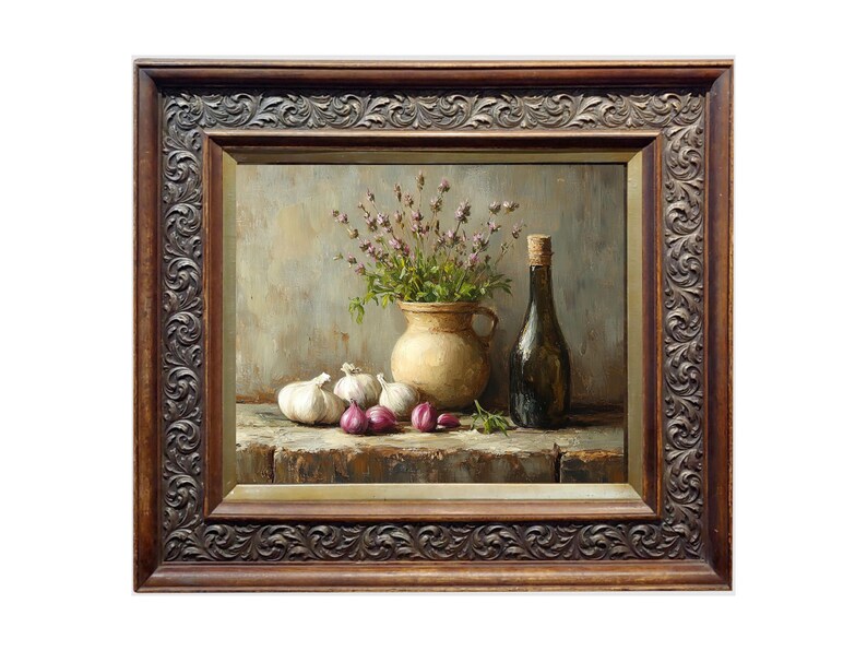 Vintage Kitchen Still Life Oil Painting Print, Cottagecore Art (digital ...