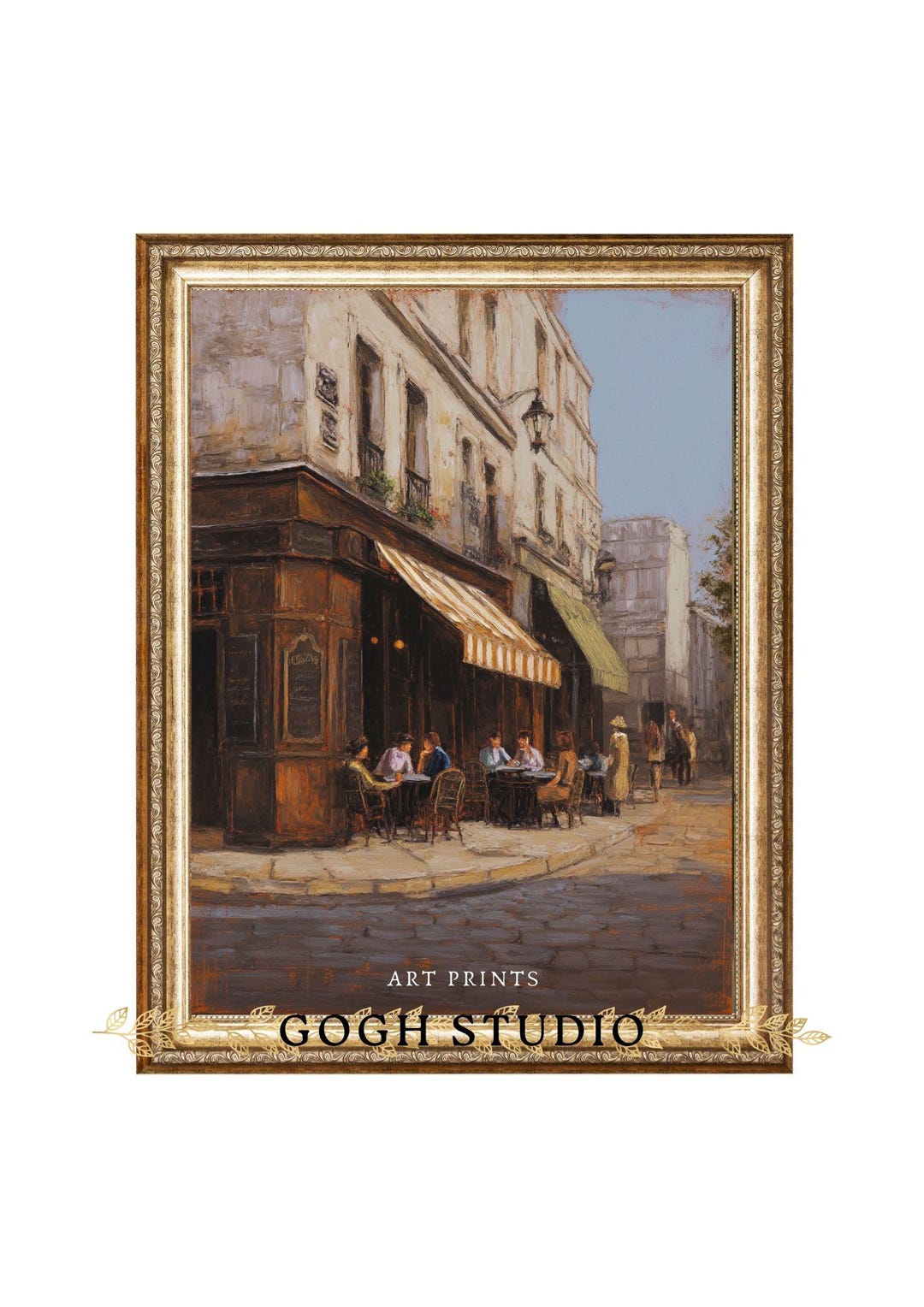 Paris Cafe Art Print, Vintage Impressionist Oil Painting (digital ...