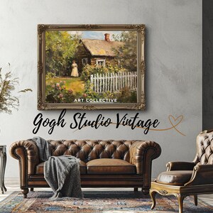 Cottage Painting, Rustic Farmhouse Garden Painting Cottage Decor ...