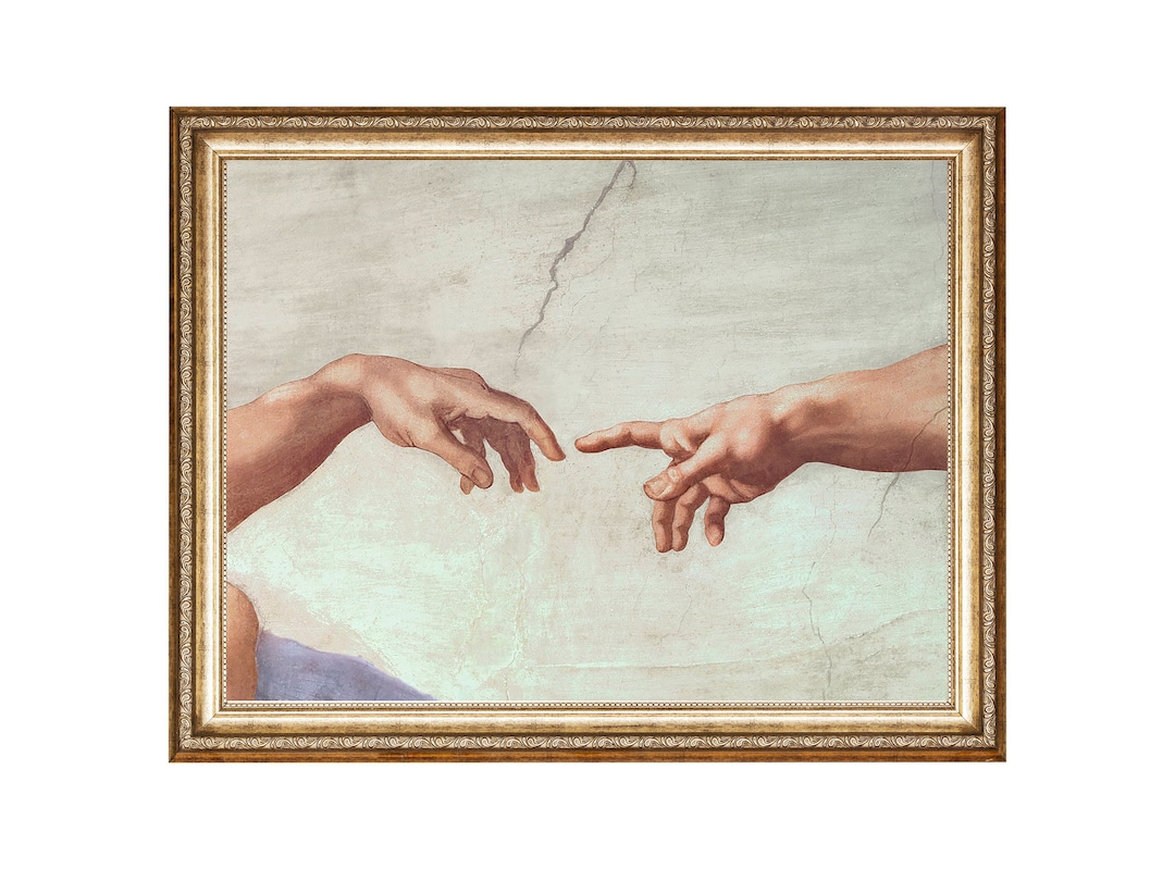 Michelangelo Art Hands of God and Adam, the Creation of Adam ...