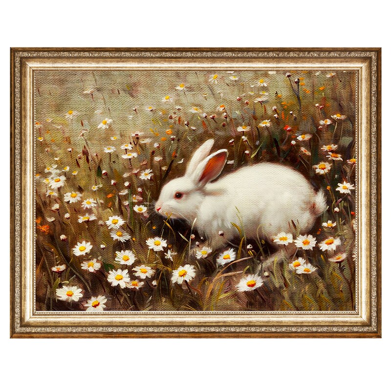 Rabbit Oil Painting - Etsy