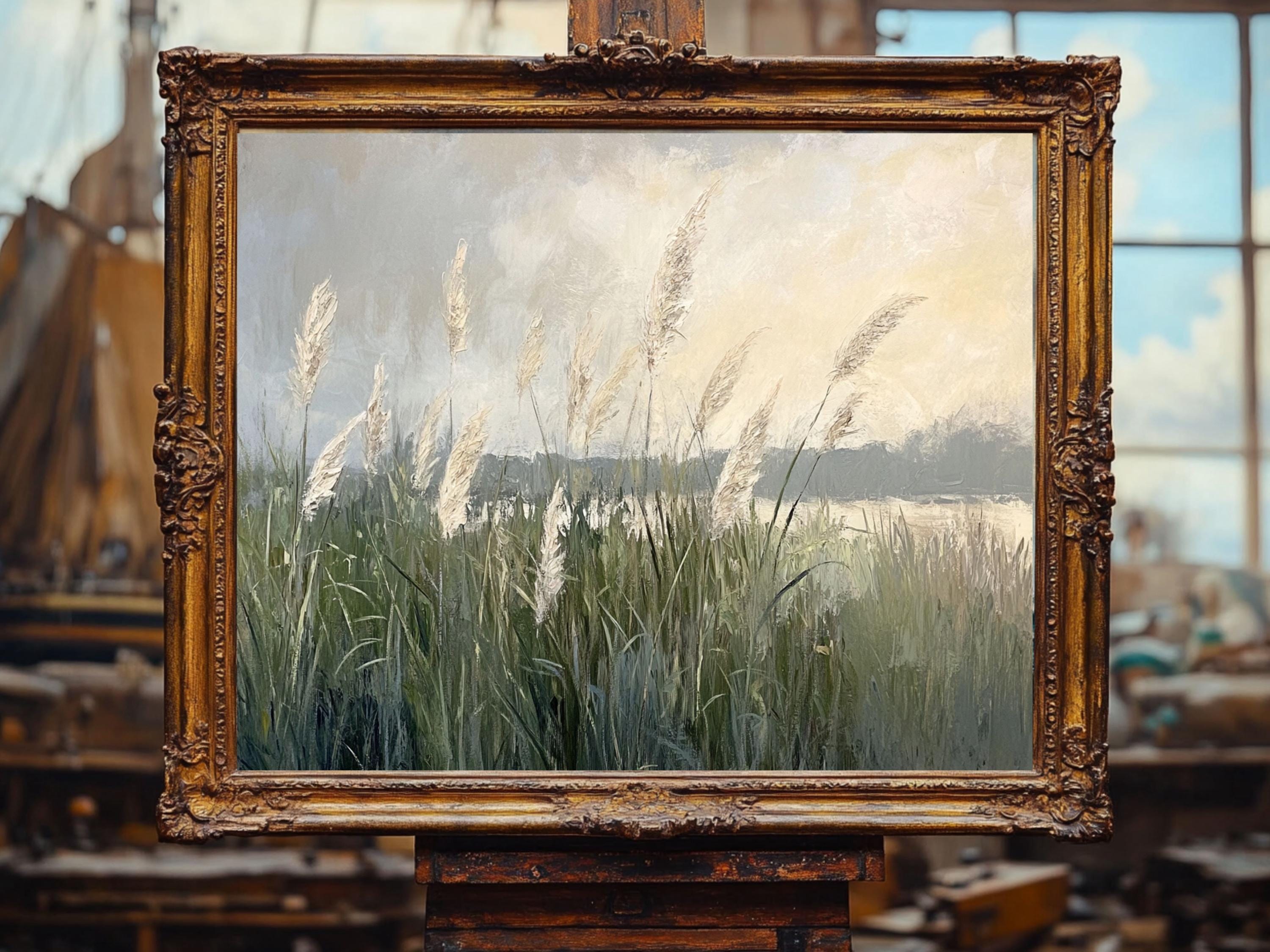 Landscape Art Nature Paintings Tall Grasses Art Oil Painting, Cottage ...