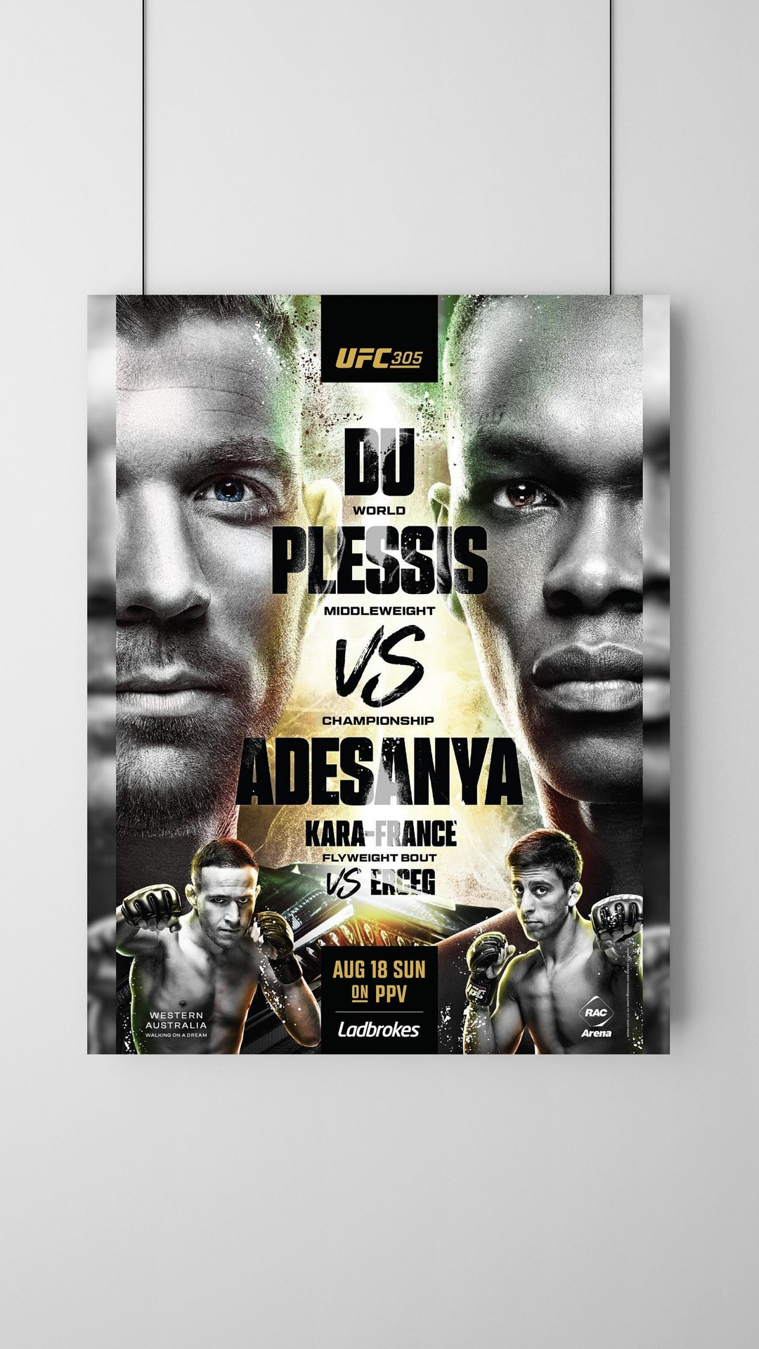 UFC 305 Limited Edition / UFC 305 Poster / Du Plessis Vs Adesanya ...