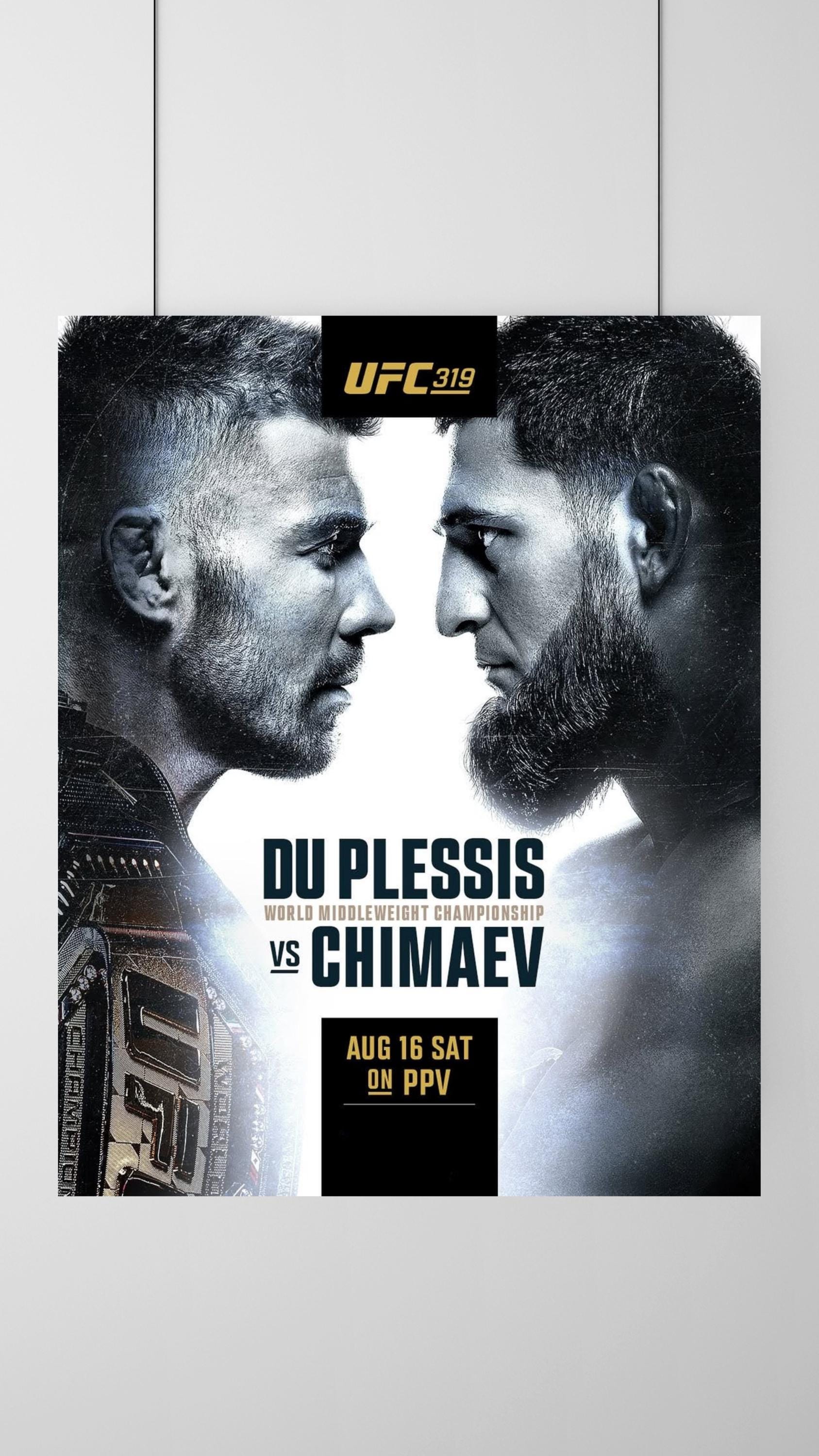 Limited Edition UFC 319 Poster: Dricus Du Plessis Vs Khamzat Chimaev - Etsy