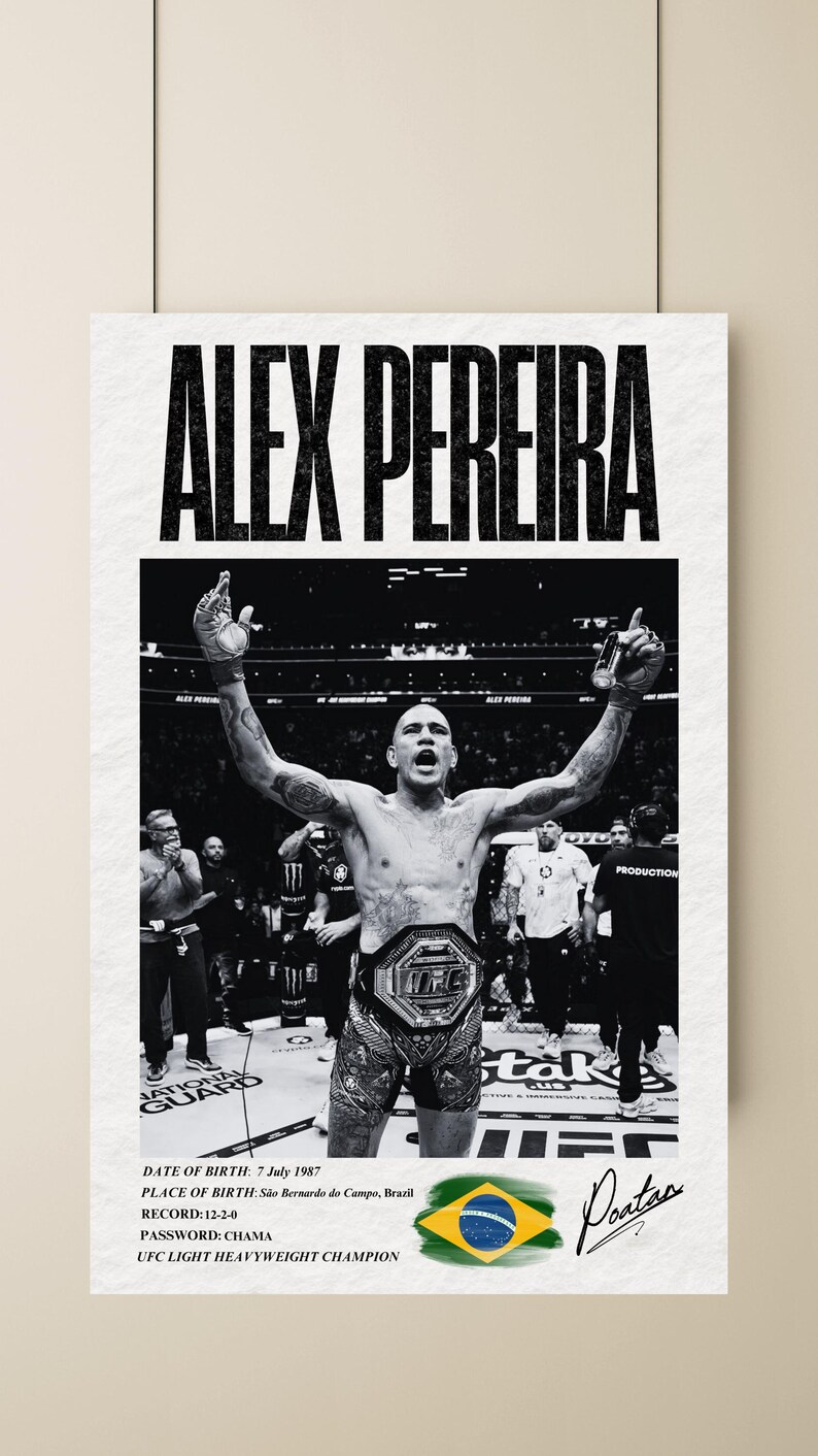 Limited Edition / Alex Pereira Poster / Alex poatan Pereira Poster ...