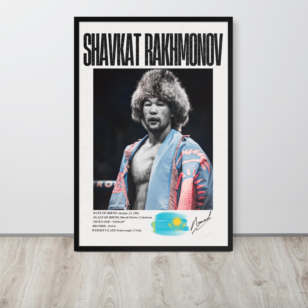 UFC Limited Edition Collectible Framed Poster / Shavkat Rakhmonov ...
