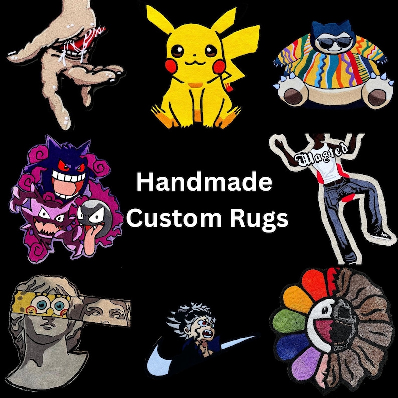 Custom Rugs Hand Tufted, Name Rug, Customized Tufting Rugs, Anime ...
