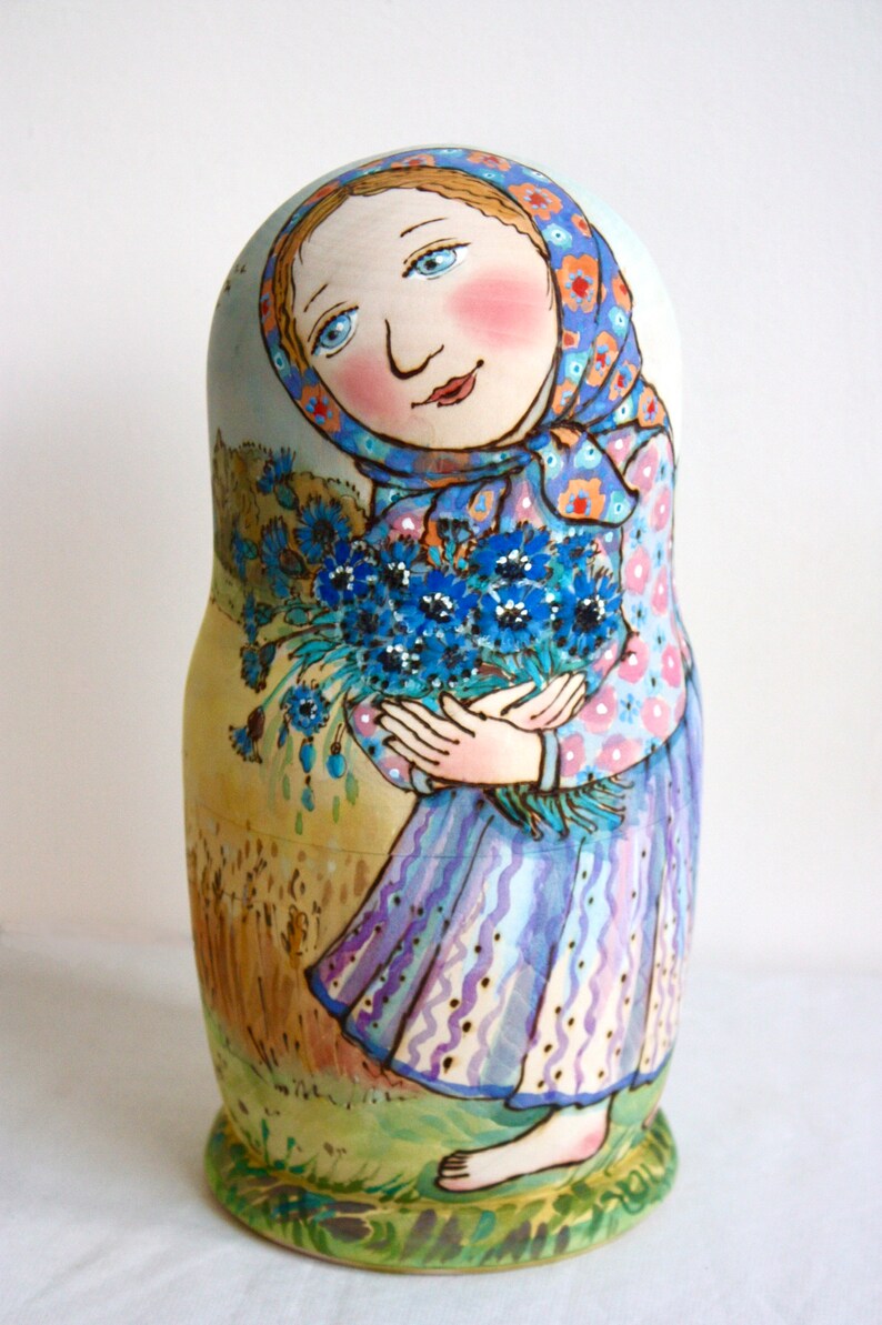 Author's Unique Matryoshka wildflowers Author: Voronina Mariya - Etsy