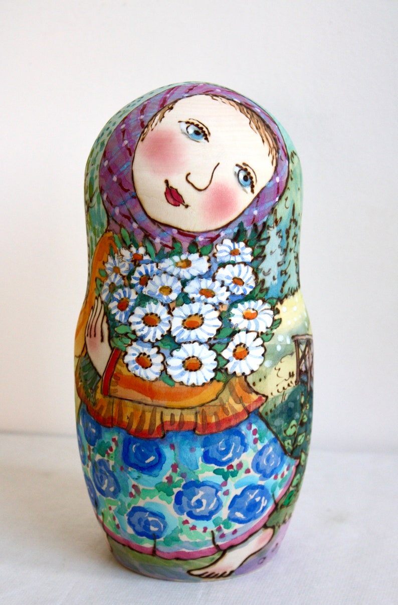 Author's Unique Matryoshka wildflowers Author: Voronina Mariya - Etsy