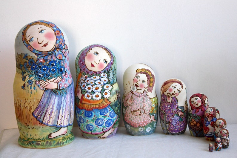 Author's Unique Matryoshka wildflowers Author: Voronina Mariya - Etsy