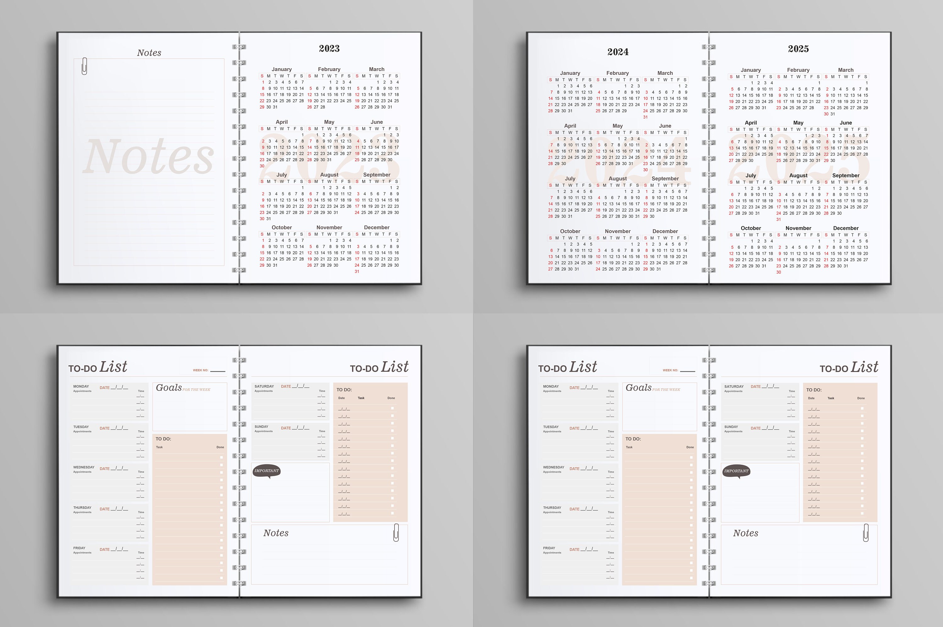 Weekly Planner 2024/2025 A5 Printable Vector PDF & CDR to Do List ...