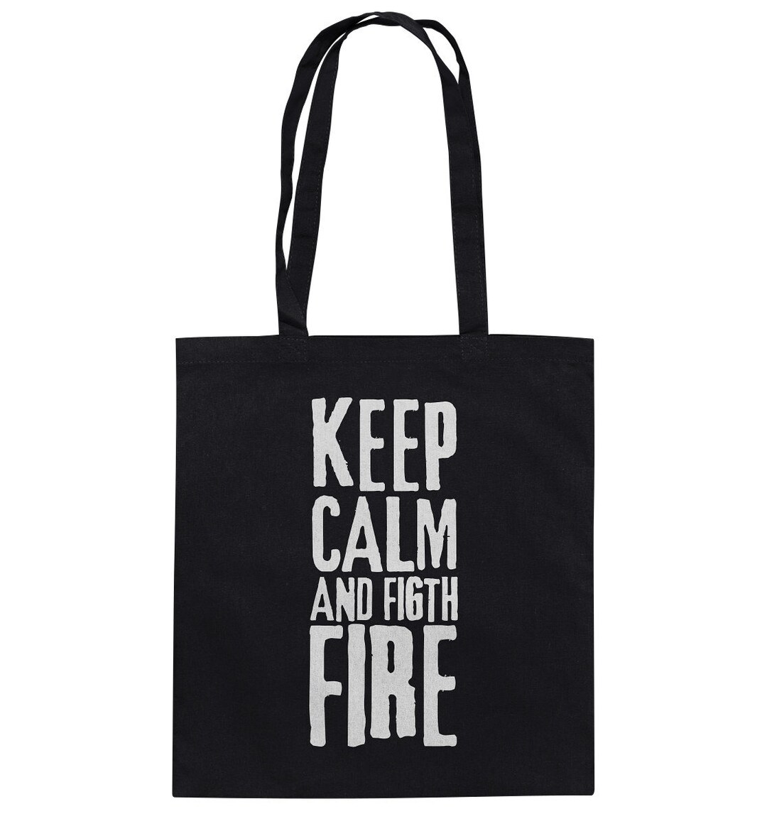 Colorful Fire Brigade Bag: Keep Calm Grunge, Cotton Jute Bag, Fire ...