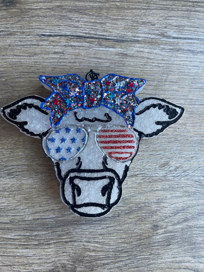 Patriotic Cool Cow Freshie (large) - Etsy