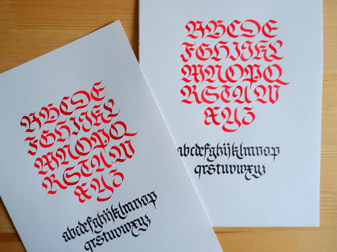 Alfabeto | Letras Góticas Fraktur | Caligrafía | Plumilla | Escrito a ...