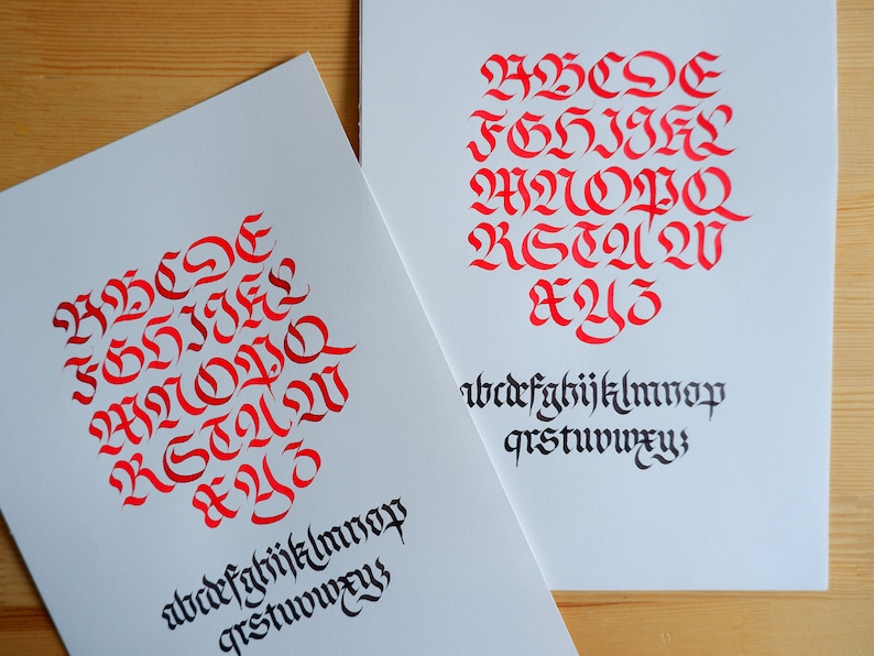 Alfabeto | Letras Góticas Fraktur | Caligrafía | Plumilla | Escrito a ...