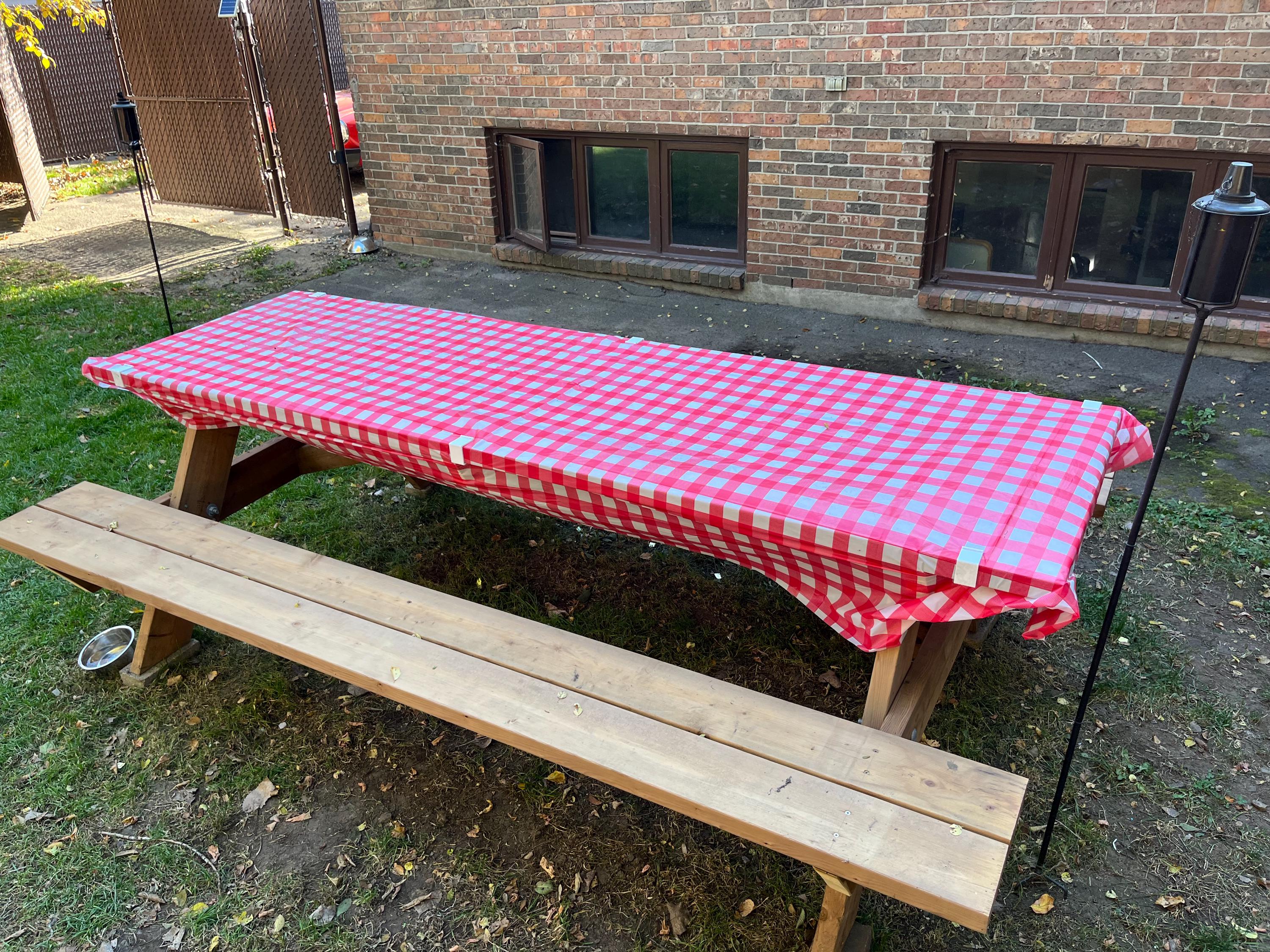 Picnic Table Table Cloth Clips Set ( 8 Clips ) for 2x Lumber Table Top ...