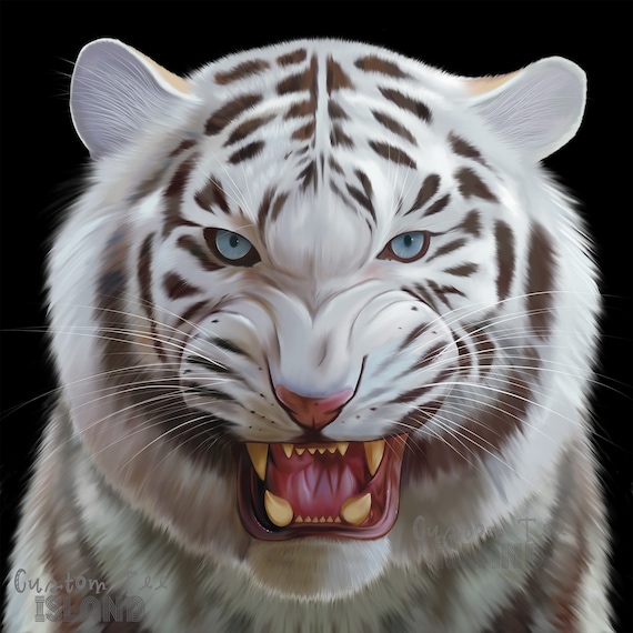White Tiger Roar Face