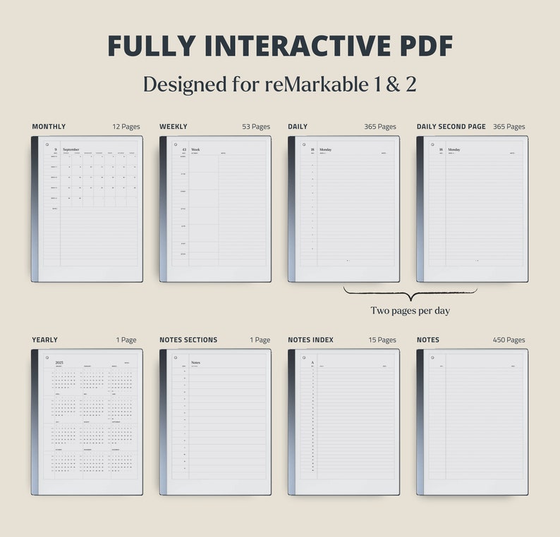 Remarkable 2 Templates - Daybook Planner. Minimalist Daily Planner ...