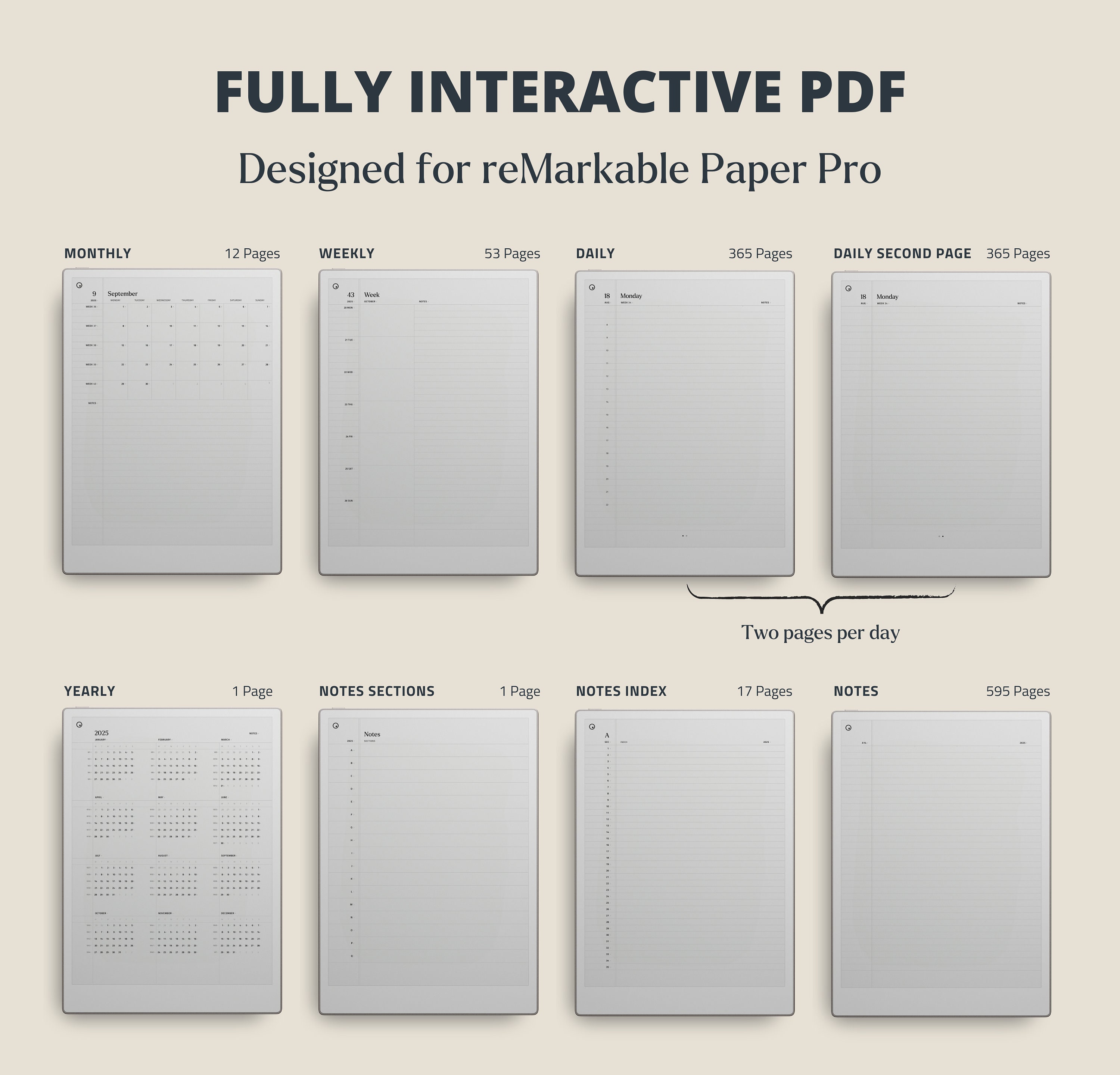 Remarkable Paper Pro Templates - Daybook Pro Planner. Minimalistyczny ...