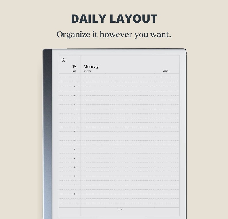 Remarkable 2 Templates - Daybook Planner. Minimalist Daily Planner ...