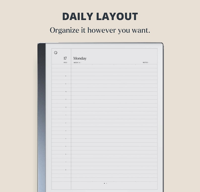 Remarkable 2 Templates - Daybook Planner. Daily Planner & Digital ...