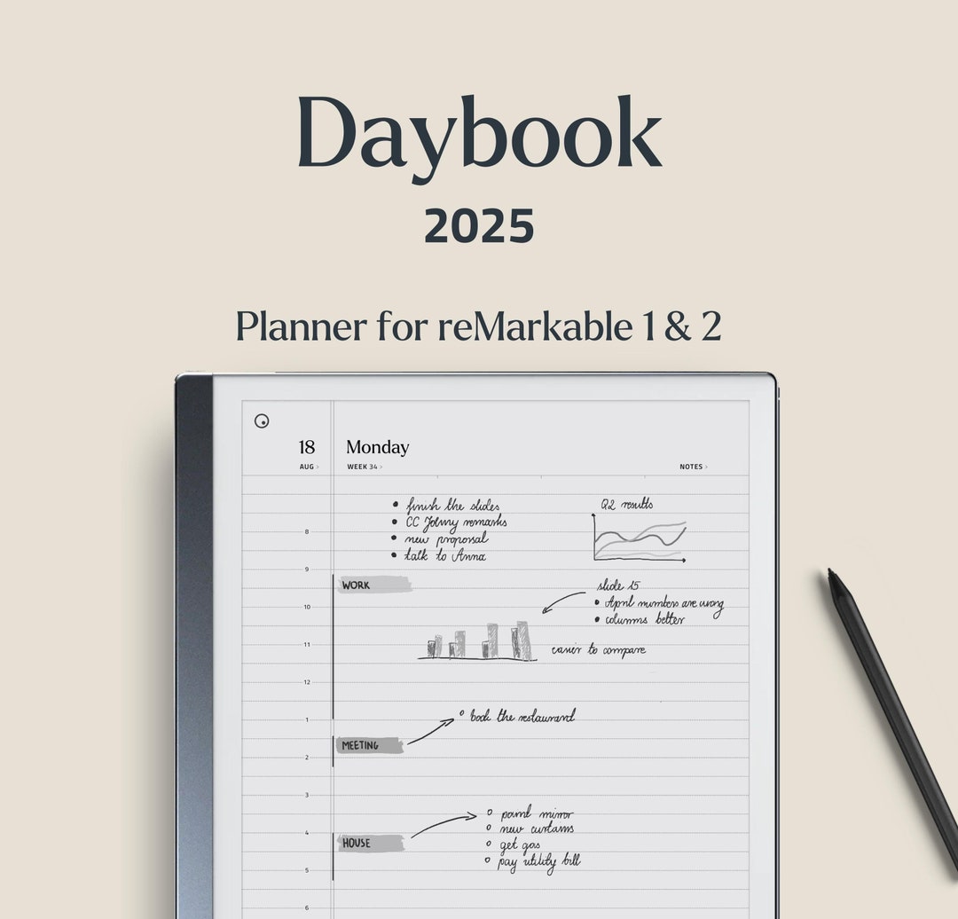 Remarkable 2 Templates - Daybook Planner. Minimalist Daily Planner ...