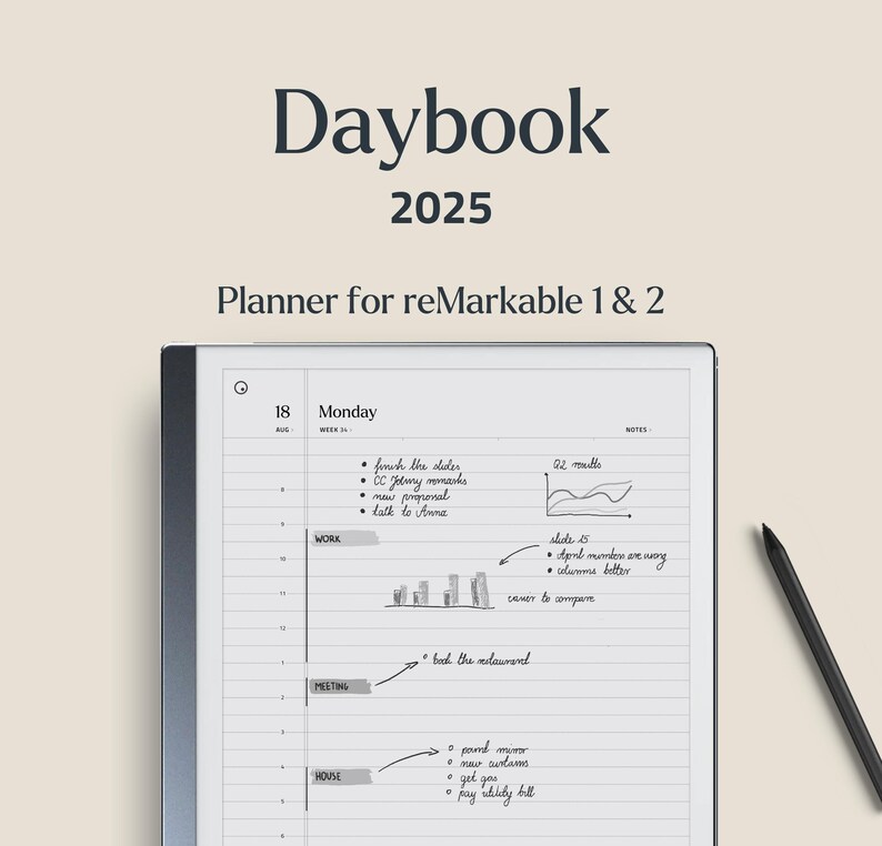 Remarkable 2 Templates - Daybook Planner. Minimalist Daily Planner ...