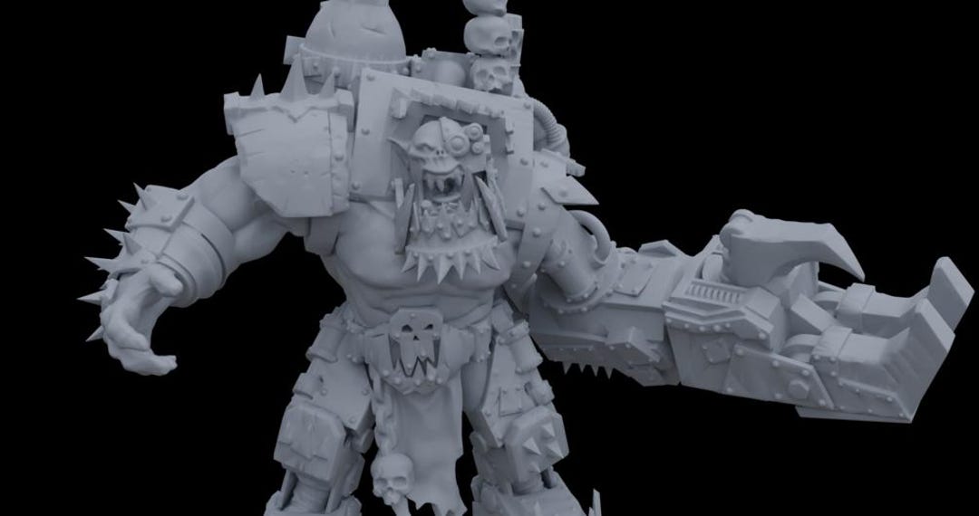 Orc Boss - Grim Dark Space Orc - STL File - Etsy