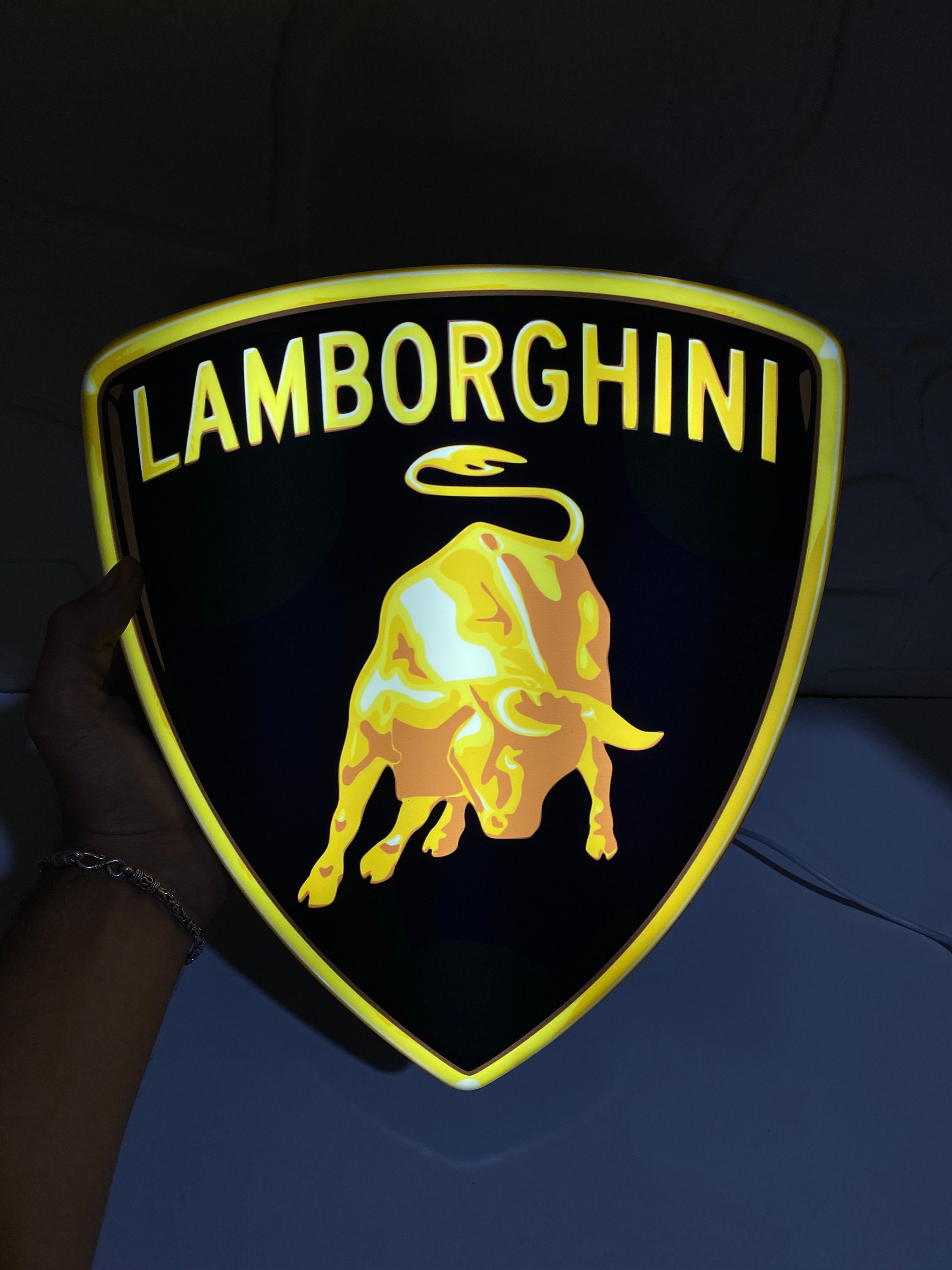 Lamborghini Car 3D LED Sign Garage Wall Decor Gift for Lamborghini ...