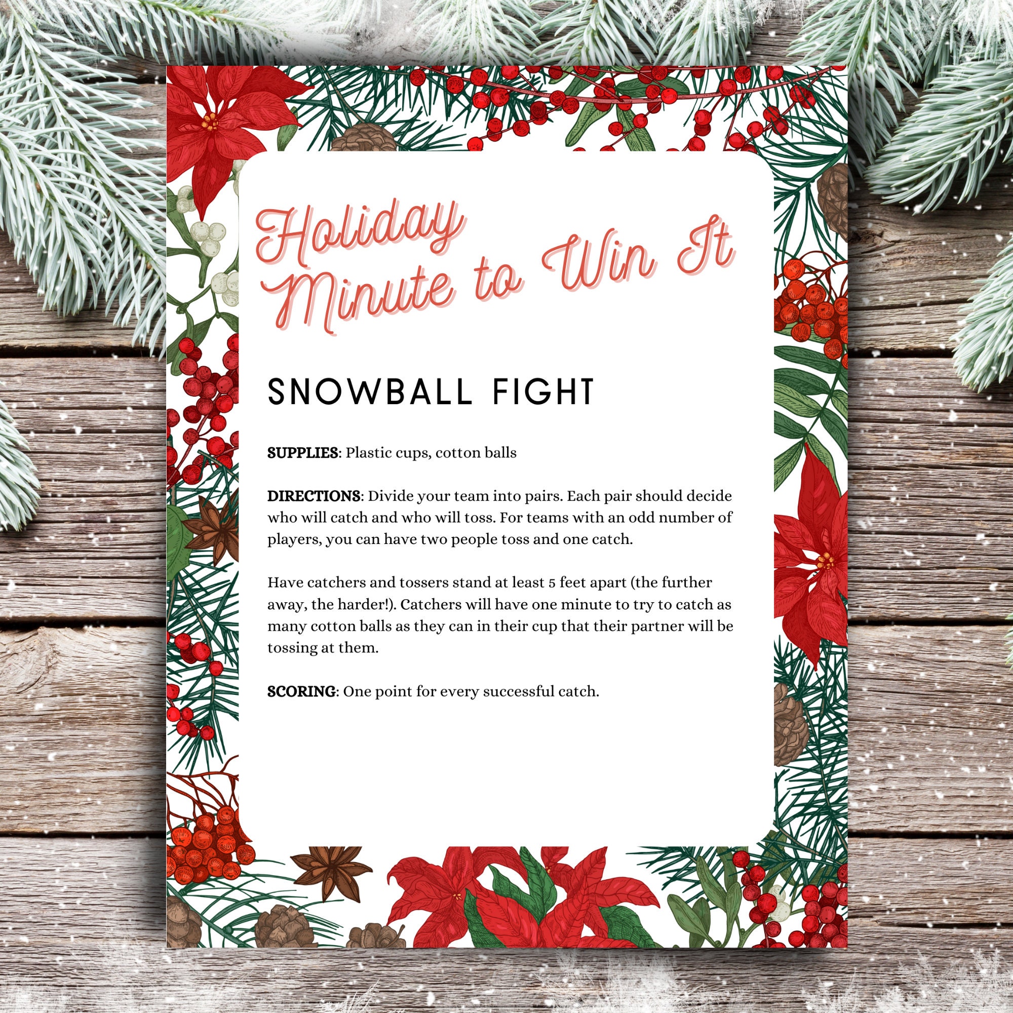 Christmas 5-game Bundle | Printable Holiday Minute to Win It Games ...