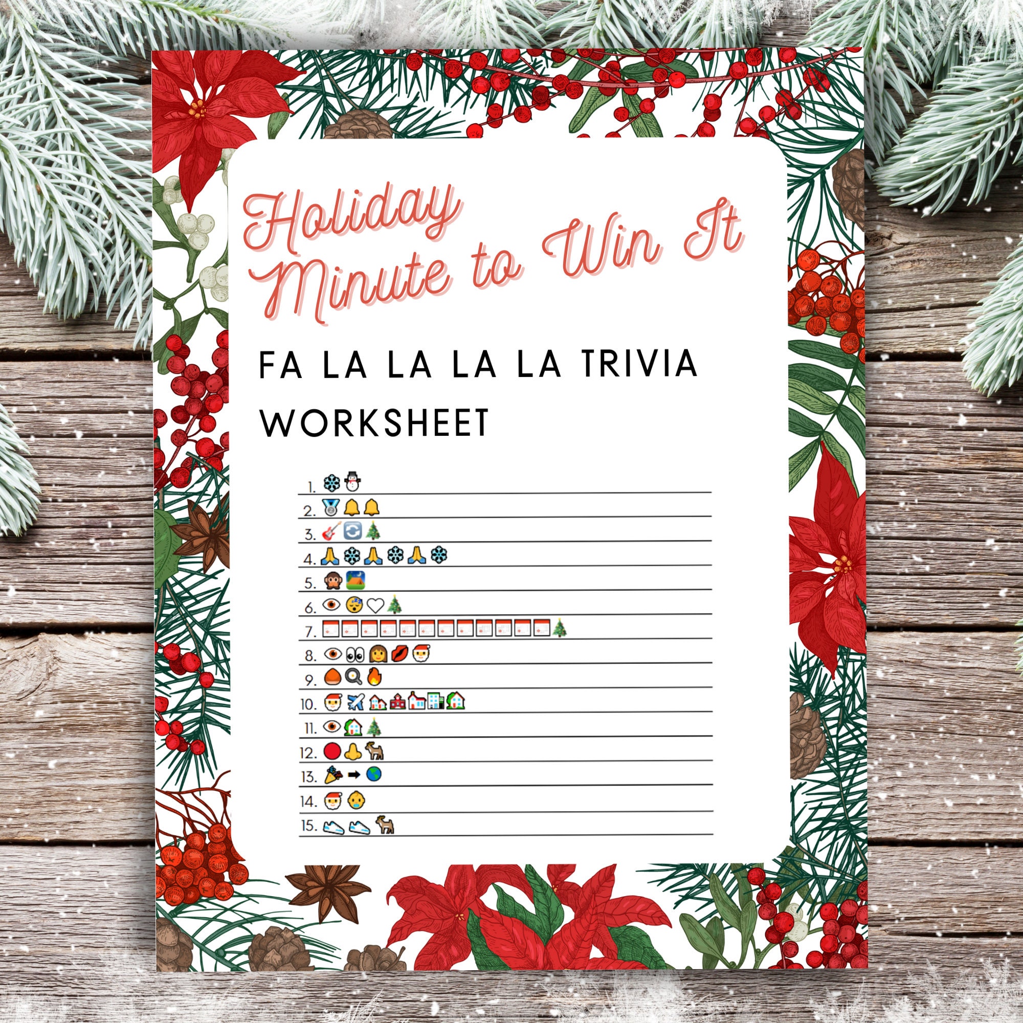 Christmas 5-game Bundle | Printable Holiday Minute to Win It Games ...
