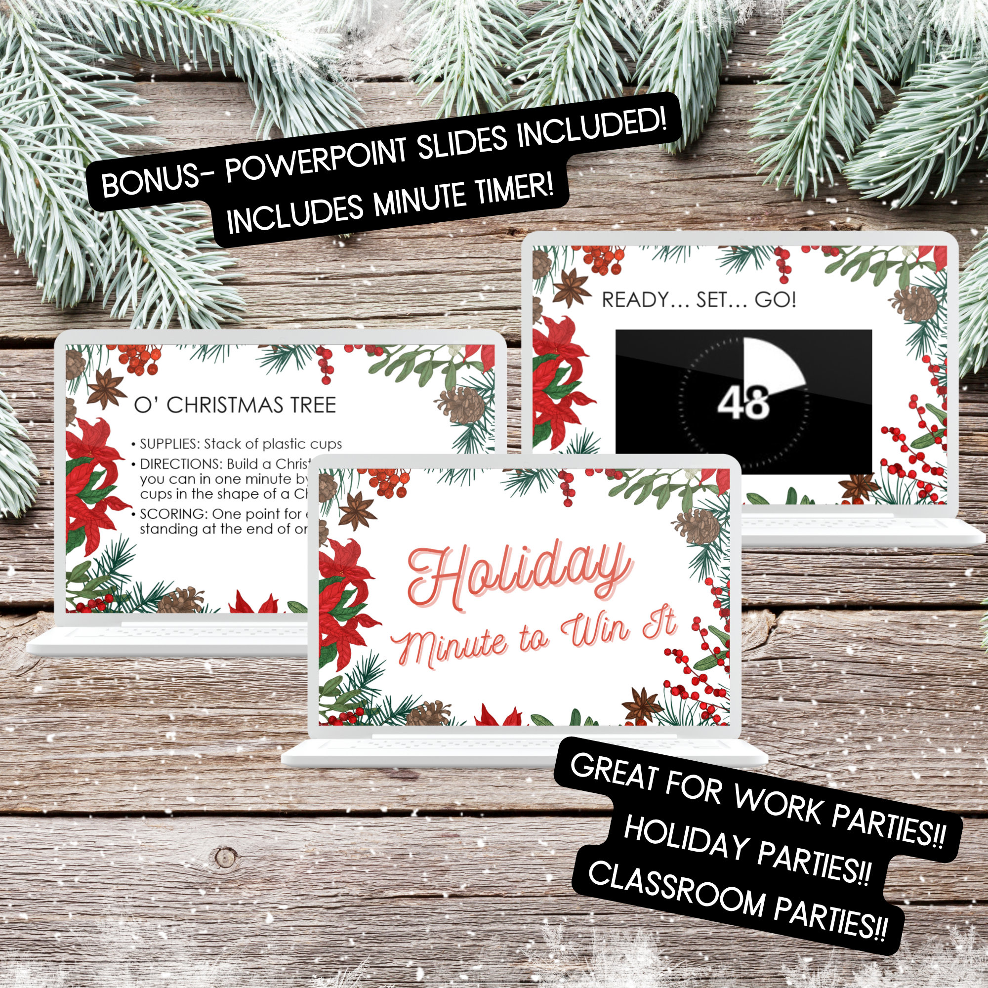 Christmas 5-game Bundle | Printable Holiday Minute to Win It Games ...
