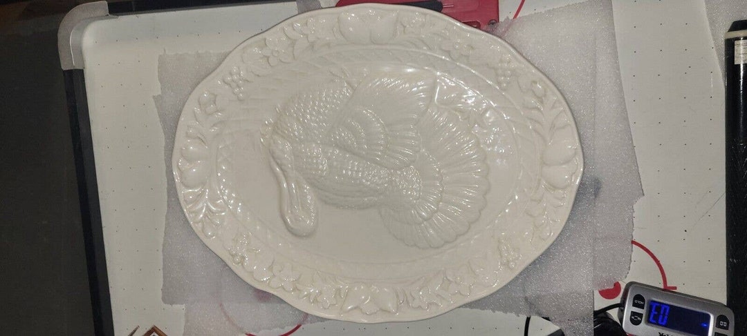 Vintage Tom Turkey Platter White Ceramic Thanksgiving Holiday Table ...