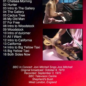Joni Mitchell BBC in Concert 1970 "the Final Cut" DVD - Etsy