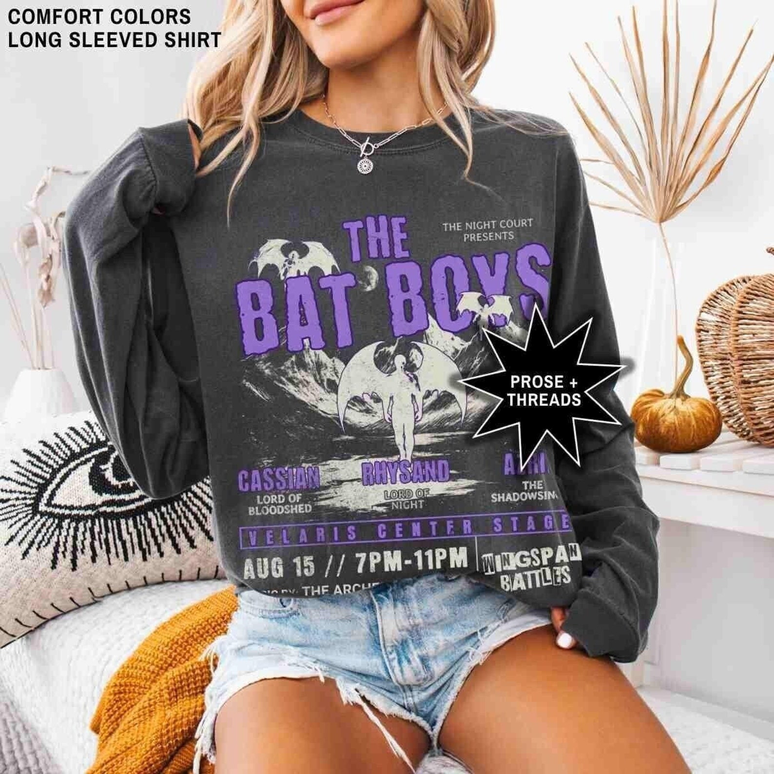 Licensed Bat Boys ACOTAR Long Sleeve Rhysand Cassian Azriel ACOTAR ...