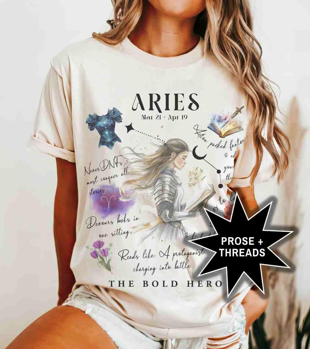Bookish Aries Zodiac Shirt Aries Gifts Zodiac Sign Aries March Birthday ...