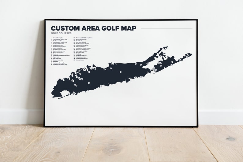 Custom Any State or Area Golf Course Map Digital Download - Etsy