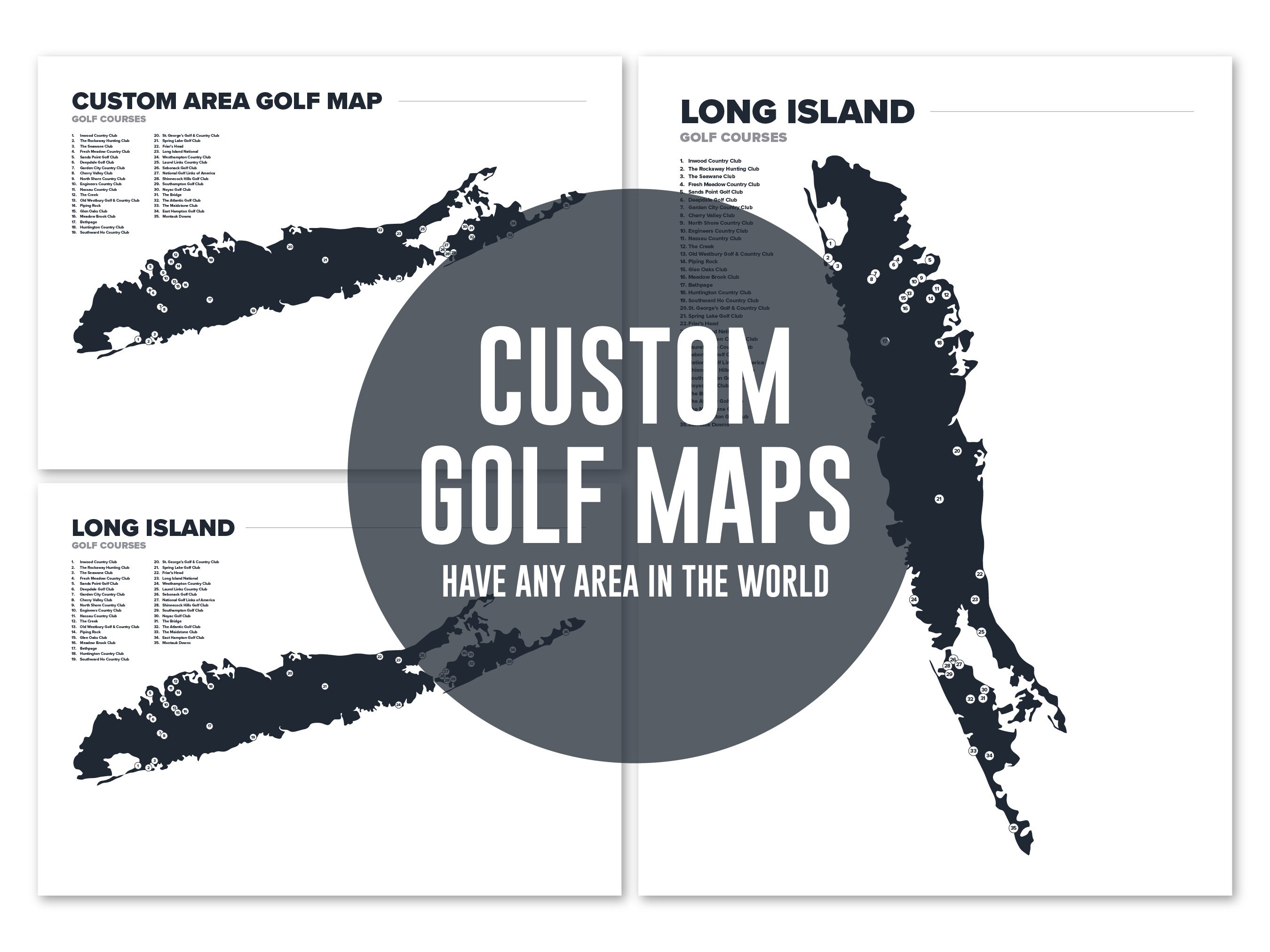 Custom Any State or Area Golf Course Map Digital Download - Etsy