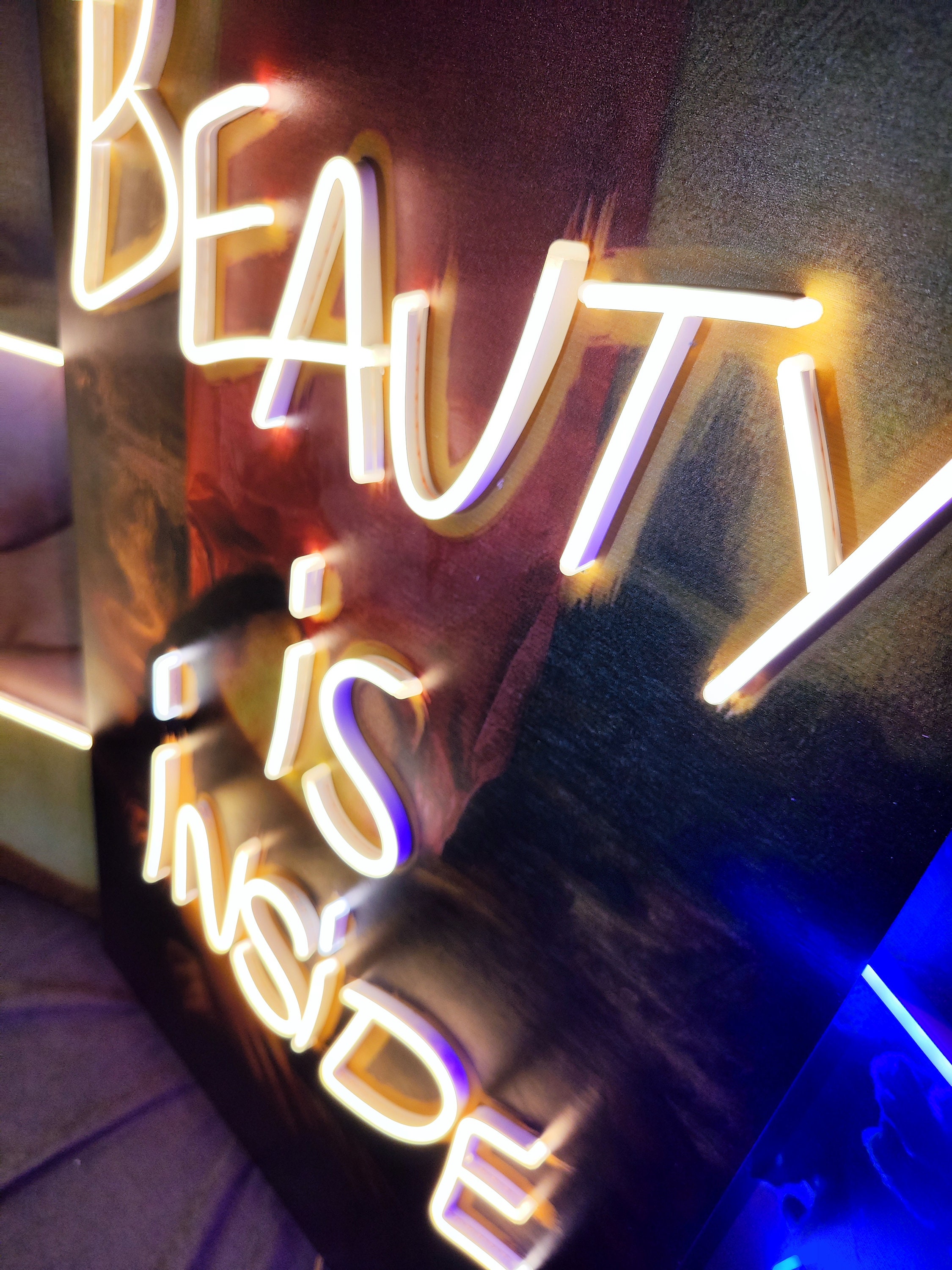 Neon Painting, Neon Mona Lisa, Neon Atmosphere, Wall Decor, Original ...