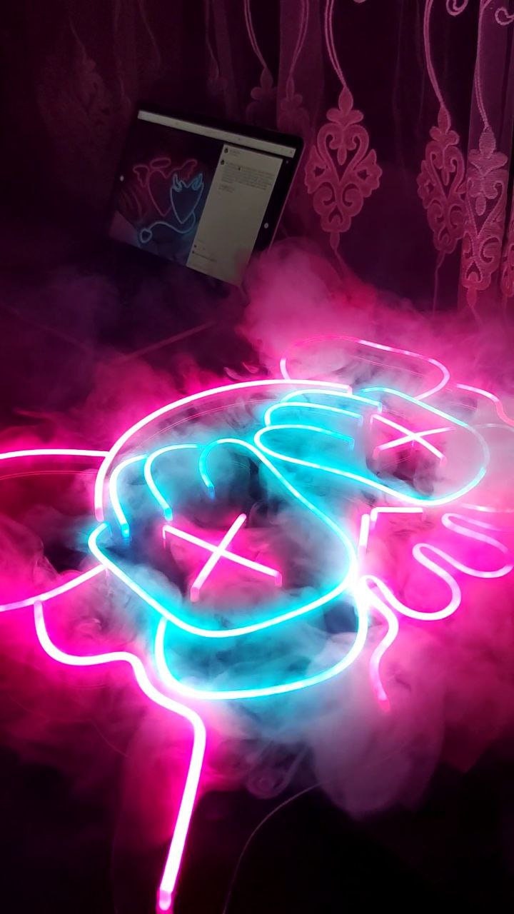 KAWS Neon Light, Kaws Decor, KAWS Inspired Neon Sign Modern Art LED ...