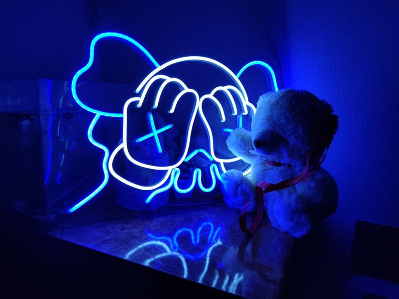 KAWS Neon Light, Kaws Decor, KAWS Inspired Neon Sign Modern Art LED ...